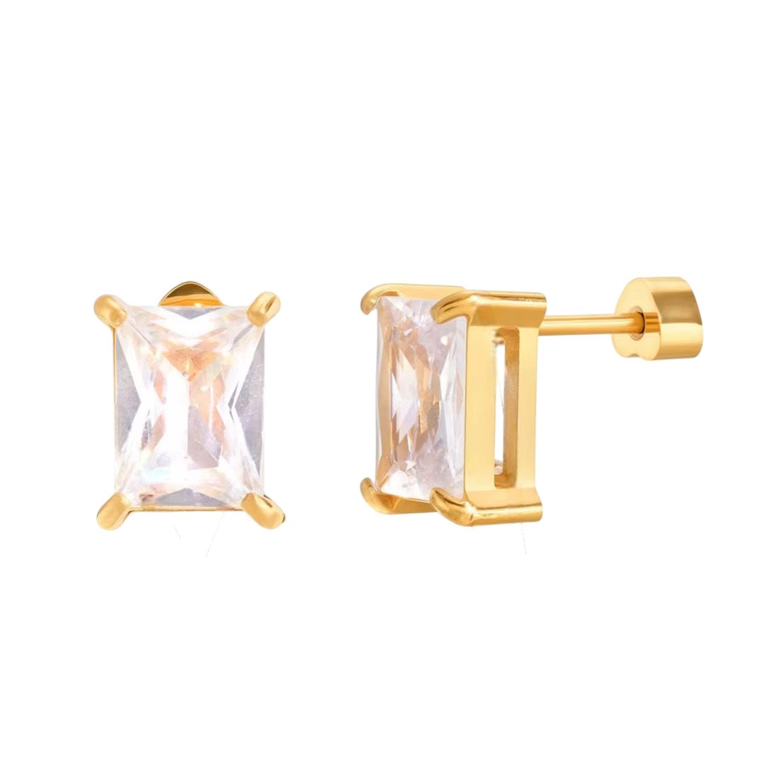 CZ Emerald Stud Earring – Aurelia